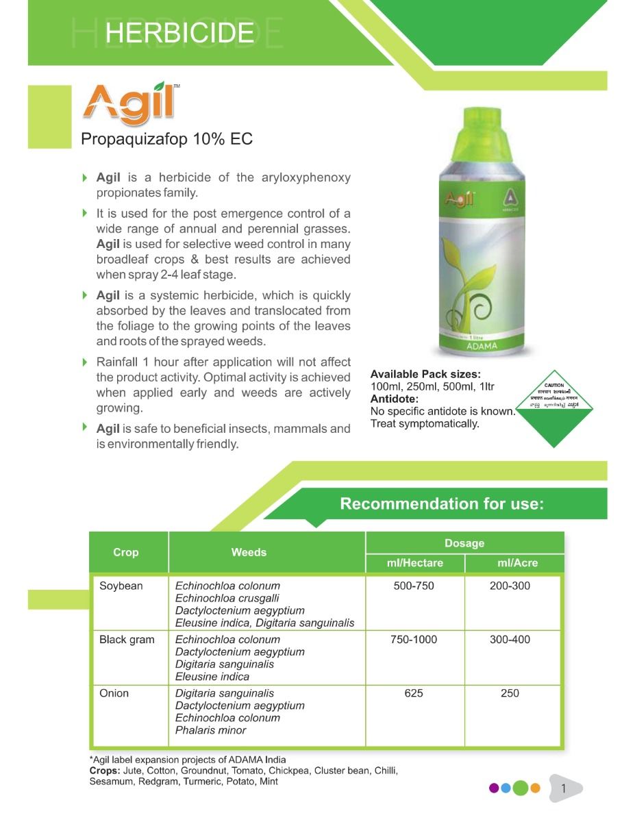 Adama Agil (Propaquizafop 10% EC) Herbicide – Cultree India